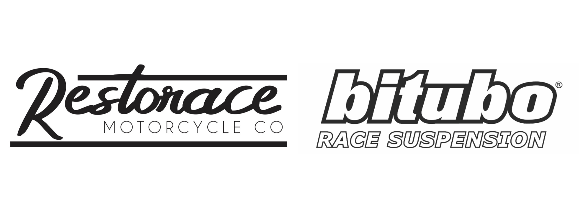 HEADER – Restorace and Bitubo logos (2000 × 750 px) | Restorace Motorcycles